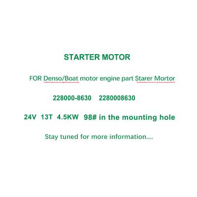 China 24V 13T CW New Hollander skid steer loader starter motor N844 228000-8630 2280008630   starter motor for sale