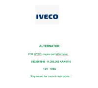 China Alternador 12V  100A for IVECO Tractors, agricultural machinery  11.205.363  11205363  AAK4716 5802861846 for sale