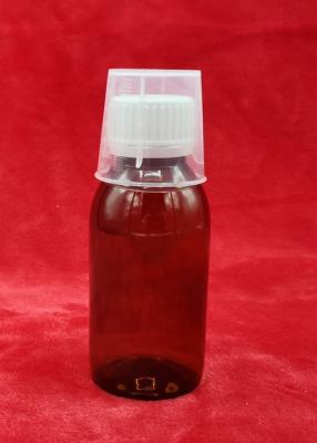 China Broken Proof Medicine Syrup Bottle , Plastic Syrup Containers With Measuring Cup for sale
