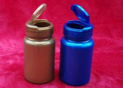 China Full Set Colored Pill Bottles , Flip - Top Cap Plastic Capsule Containers Easy To Open / Close for sale