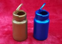 China Blue 100ml Round Plastic Bottles , Flip - Top Cap Colored Pill Bottles for sale