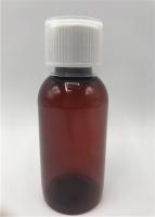 China 108mm Height PET Medicine Bottles With Aluminium Liner Brown Color Light Proof for sale