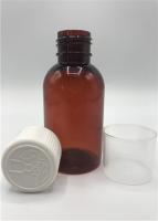 China 108mm Height PET Medicine Bottles With Aluminium Liner Brown Color Light Proof for sale