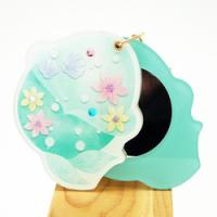 China Acrylic Cute Cartoon Makeup Mirror Non Toxic For Promotional Lady Gift for sale