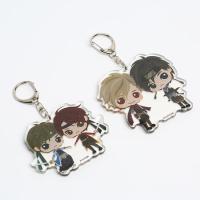 China Customized Clear Acrylic Charms/Epoxy Glitter Anime Acrylic Keychain Laster Cutting Double Sided Printing Acrylic Keyrin for sale