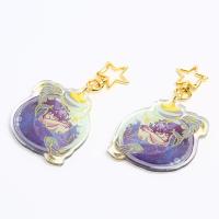 China Customized Clear Acrylic Charms/Epoxy Glitter Anime Acrylic Keychain Laster Cutting Double Sided Printing Acrylic Keyrin for sale