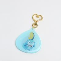 China Custom Clear Printed Double Glitter Epoxy Resin Acrylic Charms Keychain for Gift with Star Clasp for sale