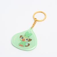 China Custom Clear Printed Double Glitter Epoxy Resin Acrylic Charms Keychain for Gift with Star Clasp for sale