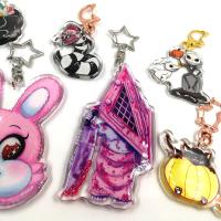 China Flash Epoxy Anime Acrylic Charms 4 Color Printed 8cm Customized Size for sale