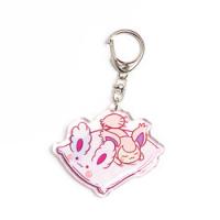China Custom anime acrylic keychain printed acrylic phone charm keychain with glitter epoxy for sale