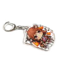 China Custom Clear Double Printing Epoxy Acrylic Charms Keychains with Glitter for sale