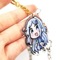 China Custom Clear Double Printing Epoxy Acrylic Charms Keychains with Glitter for sale