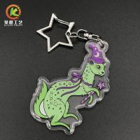 China Custom double side printed clear acrylic charms keychain with glitter epoxy keychain for sale