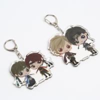 China Custom Clear Printed Double Glitter Epoxy Resin Acrylic Charms Keychain for Gift with Star Clasp for sale