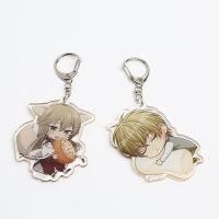 China Custom Clear Printed Double Glitter Epoxy Resin Acrylic Charms Keychain for Gift with Star Clasp for sale
