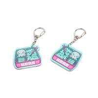 China Custom Personalized Eco-friendly Plastic Single Epoxy with Glitter Acrylic Charms Non-Clear Keychain for sale