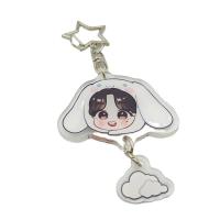 China Custom Acrylic Keychain Charms Linked Keychain Printing Cartoon Acrylic Keychain With Linked Charms for sale