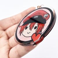 China Custom Print Manufacturer Charm Single Epoxy Cute Anime Acrylic Key chain with Glitter for sale