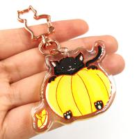 China Custom Print Manufacturer Charm Single Epoxy Cute Anime Acrylic Key chain with Glitter for sale