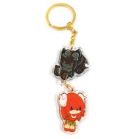 China Custom Logo Cheap Price Epoxy Resin Glitter Anime Cartoon Image Acrylic Keychain for sale