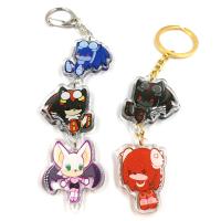China Custom Logo Cheap Price Epoxy Resin Glitter Anime Cartoon Image Acrylic Keychain for sale