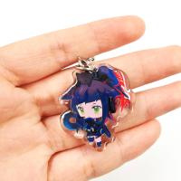 China Custom Print Personalized Eco-friendly Plastic Double Printing Clear Epoxy Glitter Acrylic Keychain for sale