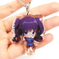 China Custom Double Side Printing Resin Epoxy Glitter Clear Anime Flower Boy Acrylic Charms Keychains for sale