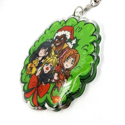 China Custom Clear Anime Epoxy Glitter Resin Printed Any Image Acrylic Charms Key chains for sale