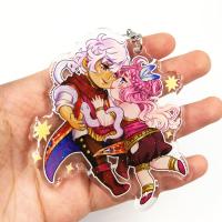 China Custom Clear Anime Epoxy Glitter Resin Printed Any Image Acrylic Charms Key chains for sale