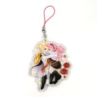 China Custom Design Anime Character Print Epoxy Glitter Custom Printing Acrylic Charms Key chains for sale
