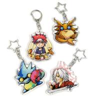China Custom Design Anime Character Print Epoxy Glitter Custom Printing Acrylic Charms Key chains for sale