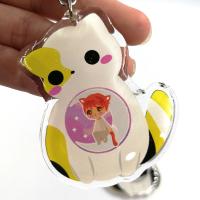 China Promotional Custom Print Clear Epoxy Resin Glitter Cute Animal Acrylic Anime Charms Keychain for sale