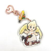 China Clear Custom Promotional Double Epoxy Resin Glitter Linked Acrylic Charms Anime Keychain for sale