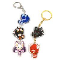 China Clear Custom Promotional Double Epoxy Resin Glitter Linked Acrylic Charms Anime Keychain for sale