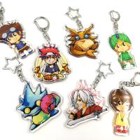 China New Design Hot Sell Custom High Quality Anime Transparent Epoxy Resin No Glitter Acrylic Keychains for sale