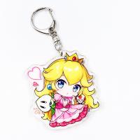 China Factory Cheap Custom Anime Cartoon Transparent Epoxy Resin Glitter Acrylic Charms Key chains for sale