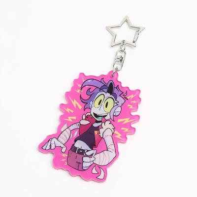China Eco-Friendly custom anime plastic key chain with Non-clear edge acrylic key chain for sale