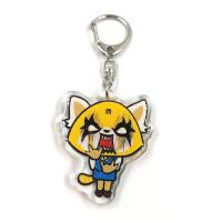 China Customize Printed Logo Epoxy Resin Glitter Sparkle Cute Anime Transparent Acrylic Charms Keychain for sale