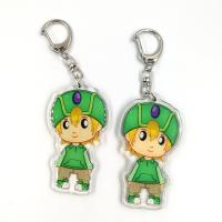 China Customize Printed Logo Epoxy Resin Glitter Sparkle Cute Anime Transparent Acrylic Charms Keychain for sale