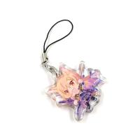 China Cheap High Quality Custom Clear Epoxy Resin Printed Acrylic Charm Keychain Ring with glitter for sale