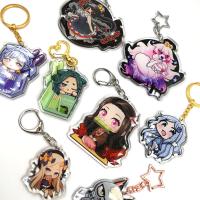 China Private Factory Custom Anime Figure Cartoon Double Epoxy Glitter Acrylic Charm Keychain for sale