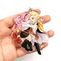 China Custom Keychain Print Keychain Lovely Anime Character Epoxy Glitter Acrylic Charm Keychain for sale