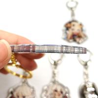 China Custom Keychain Print Keychain Lovely Anime Character Epoxy Glitter Acrylic Charm Keychain for sale