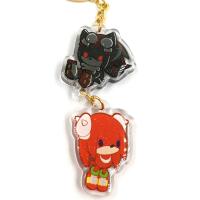 China Make your own custom glitter epoxy anime acrylic linked keychain charms for sale