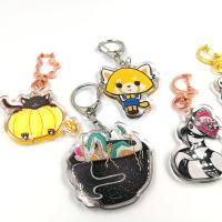 China Customized Glitter Double sided Acrylic keychain Printing Epoxy Charm Keychain Key holder for sale
