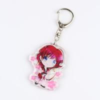China Anime Printed Acrylic Glitter Epoxy Charms Double Sided Non Toxic for sale