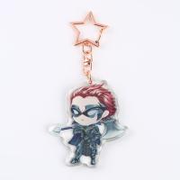 China Anime Printed Acrylic Glitter Epoxy Charms Double Sided Non Toxic for sale