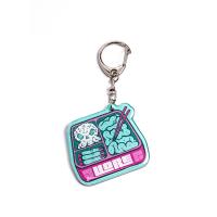 China Anime Printed Acrylic Glitter Epoxy Charms Double Sided Non Toxic for sale