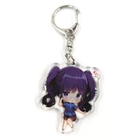 China Custom Clear Printed Double Glitter Epoxy Resin Acrylic Charms Keychain for Gift with Star Clasp for sale