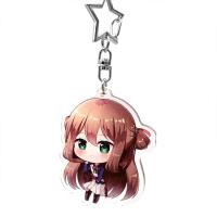 China Custom Clear Anime Girl Acrylic Keychain Printed Glitter Epoxy Resin Acrylic Keychain Charms for sale